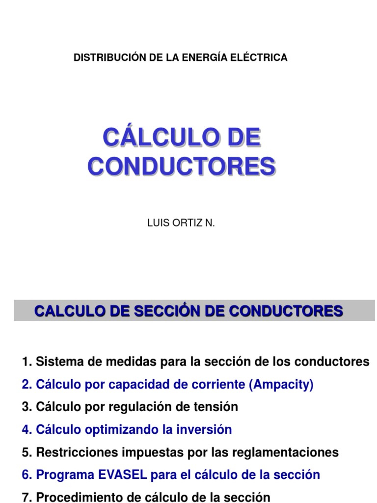 C Lculo de Conductores | PDF | Calor | Ingenieria Eléctrica