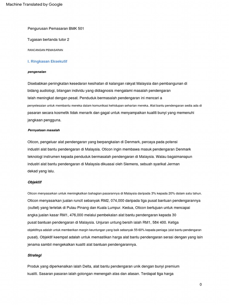 Marketing Plan Sample (BM) | PDF