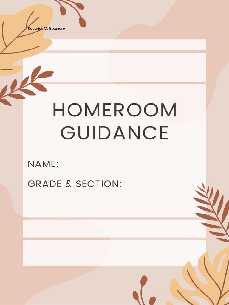 Homeroom Guidance Front Page | PDF