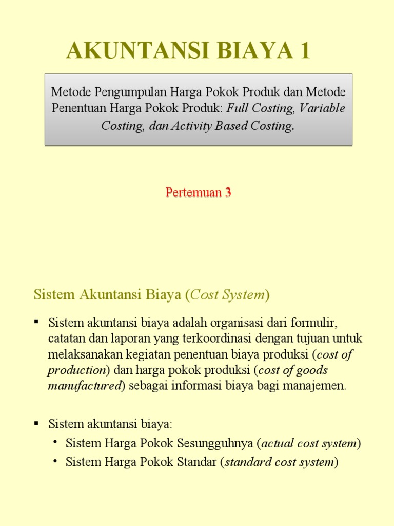 Pertemuan 3b-Metode Penentuan Dan Pengumpulan Harga Pokok Produk | PDF