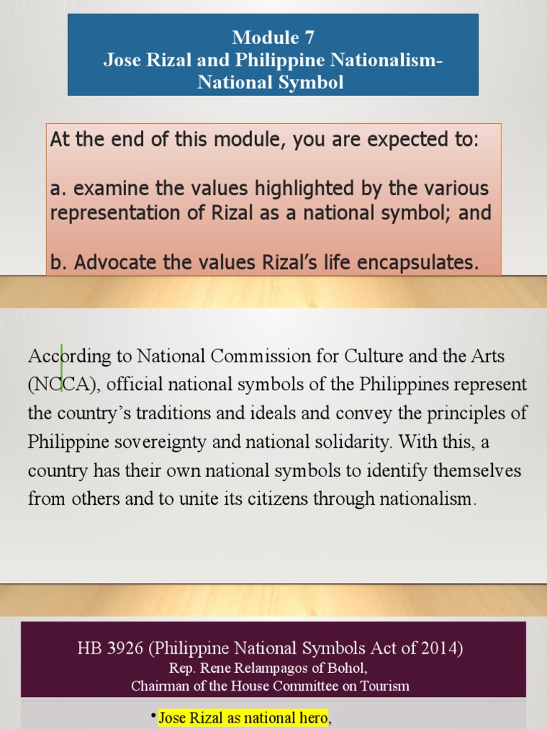 Module 7. Jose Rizal and Philippine Nationalism-National Symbol-2 | PDF ...