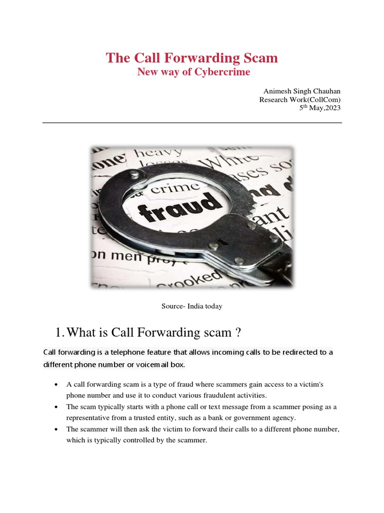 Call Forwarding Scam Awareness Guide | PDF