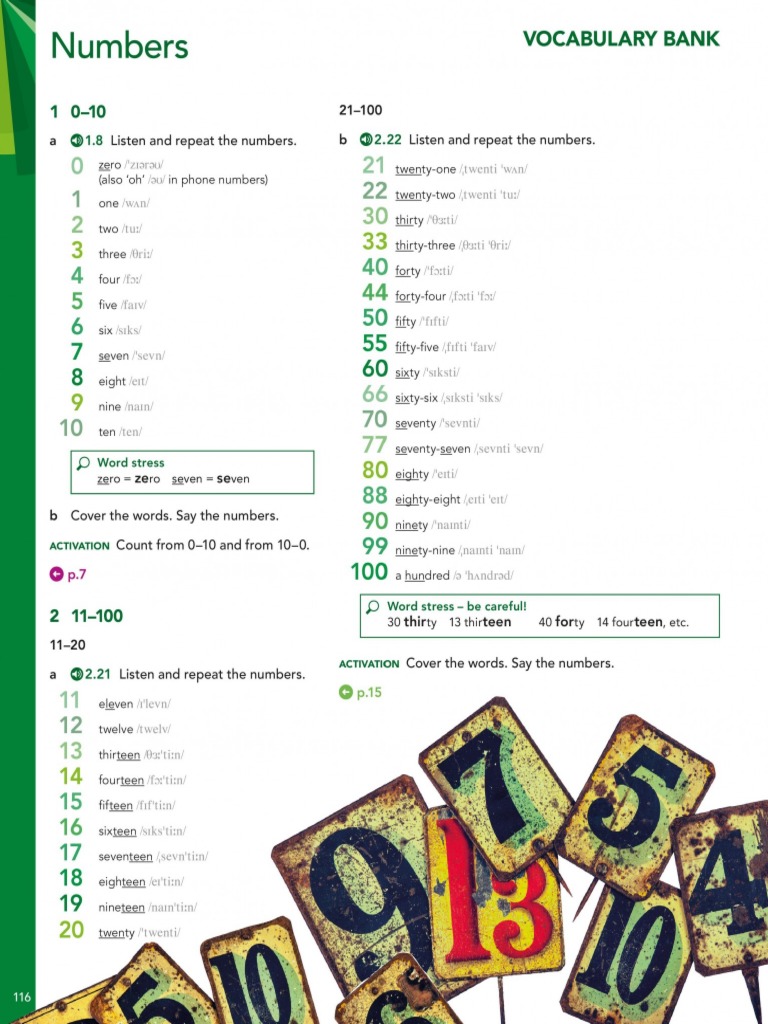 SB Page116 VocabBank Numbers | PDF