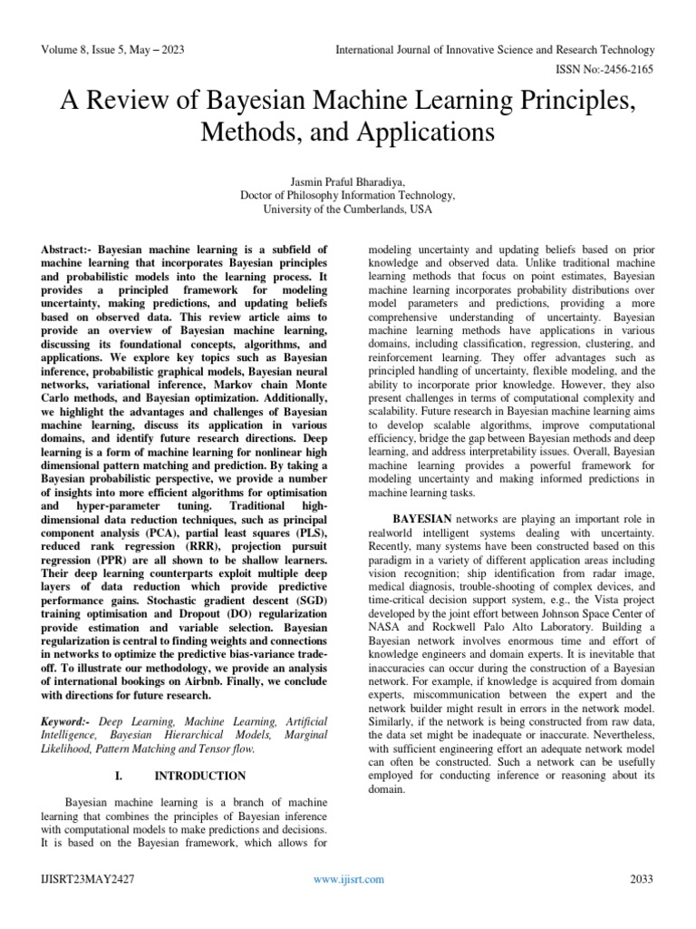 Bayesian ML: Principles & Applications | PDF | Machine Learning | Bayesian Inference