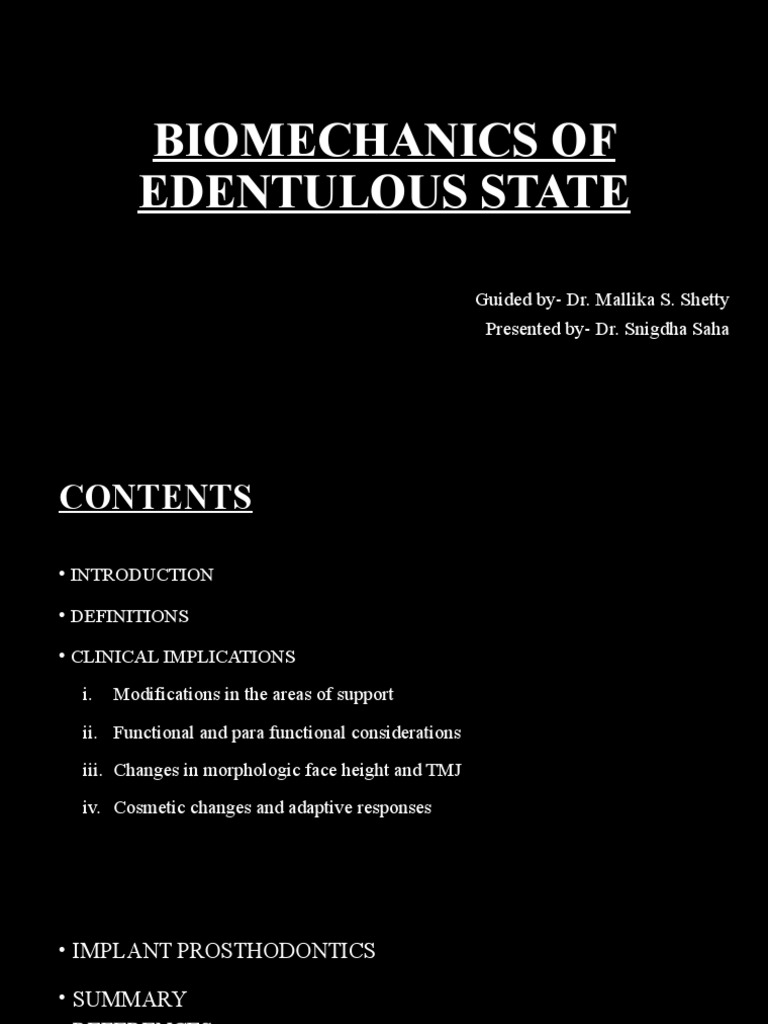 Final Biomechanics of Edentulous State | PDF | Dentures | Dentistry ...