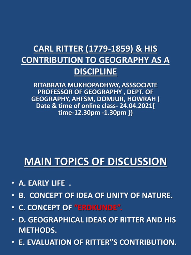 1622260989_CARL RITTER (1779-1859) & HIS CONTRIBUTION | PDF