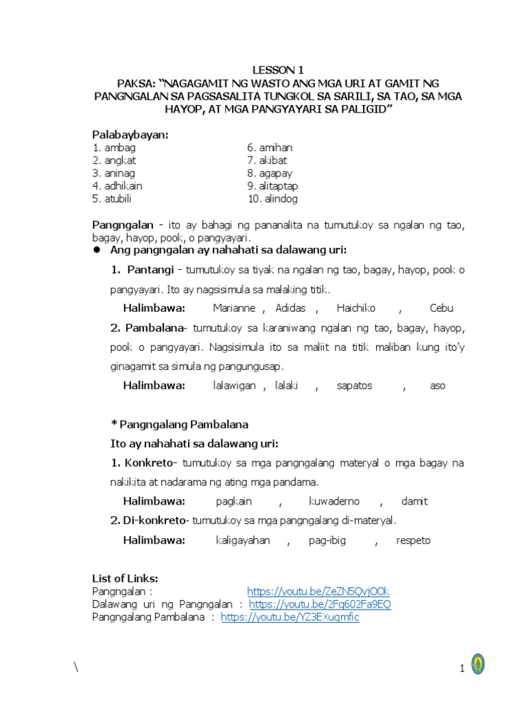 Workbook Filipino 4 | PDF