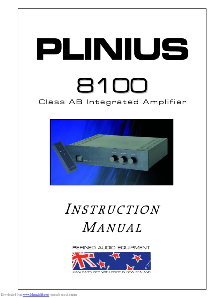 Plinius 8100 Manual | PDF | Technology & Engineering | Home & Garden