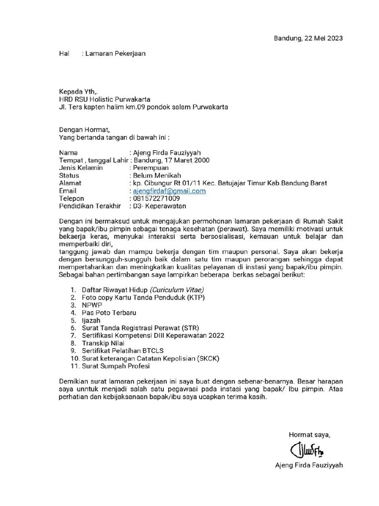 Contoh Lamaran | PDF