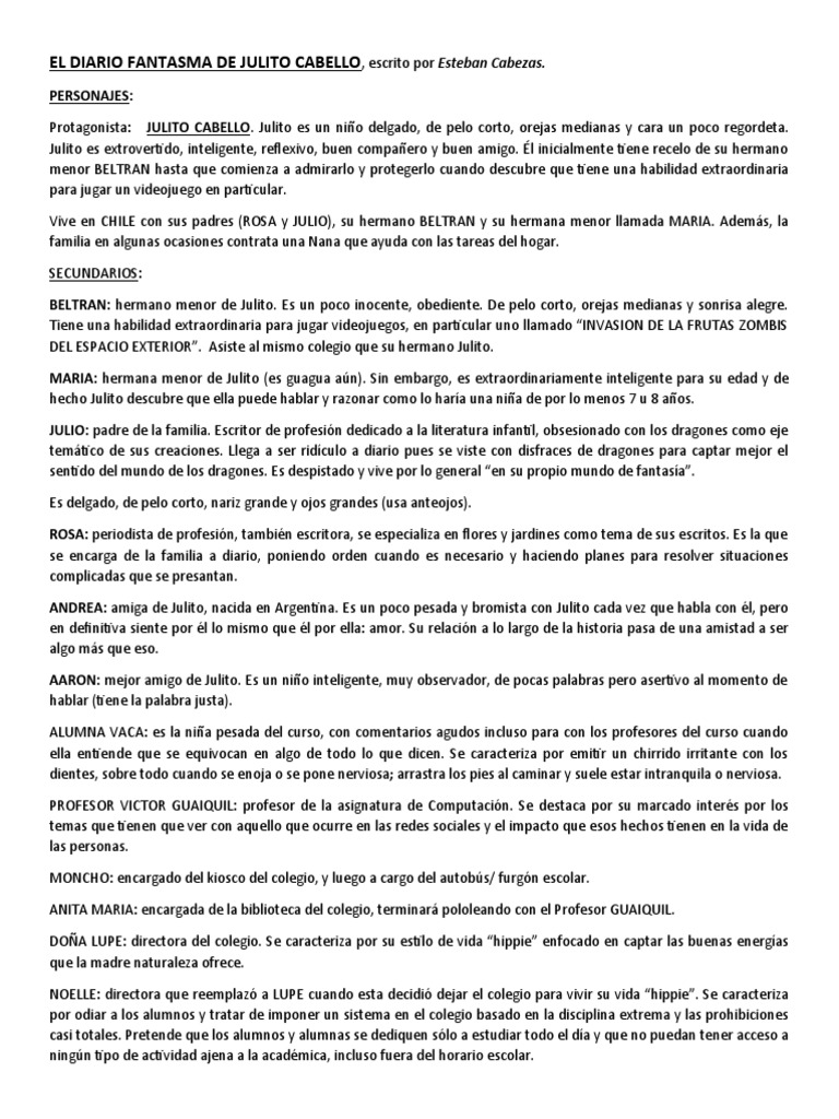 Julito Cabello: Diario Fantasma y Aventuras | PDF