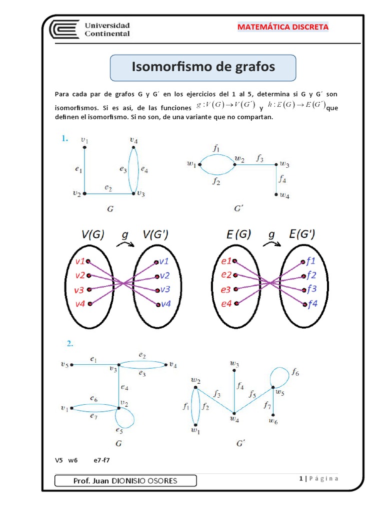 Isomorfismo - Ejercicios | PDF | Vértice (teoría de grafos) | Teoría de grafos