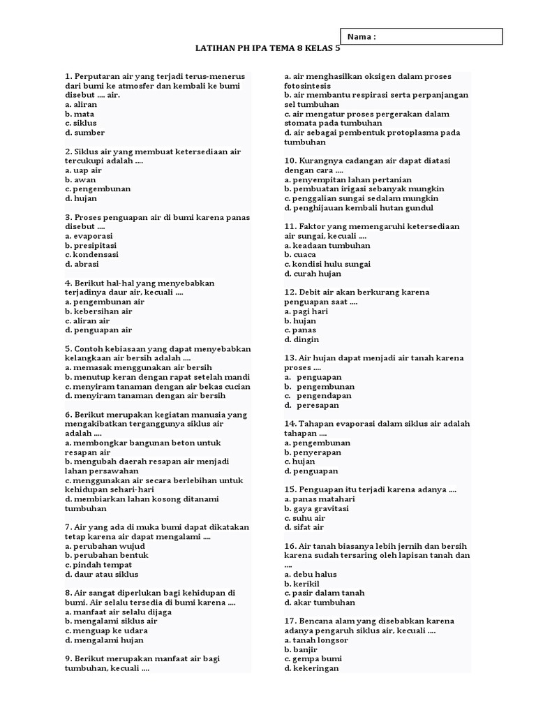 Latihan PH2 Ipa | PDF