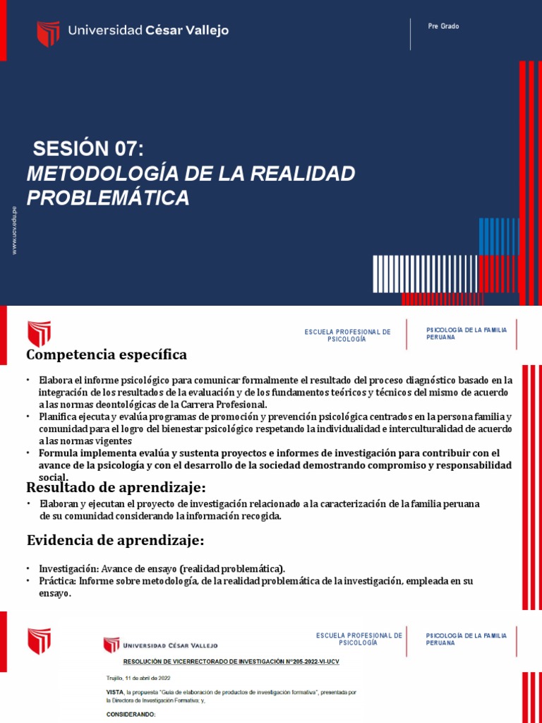 Sesión 7 Metodologia en La Elaboración de La Realidad Problemática | PDF | Sicología | café