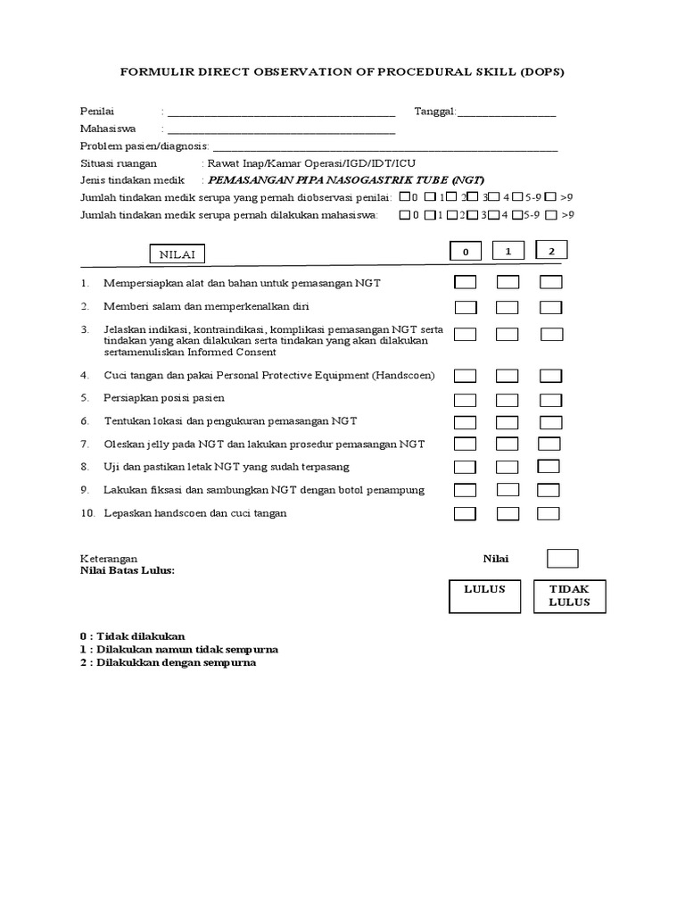 Dops Pemasangan NGT - Salin | PDF