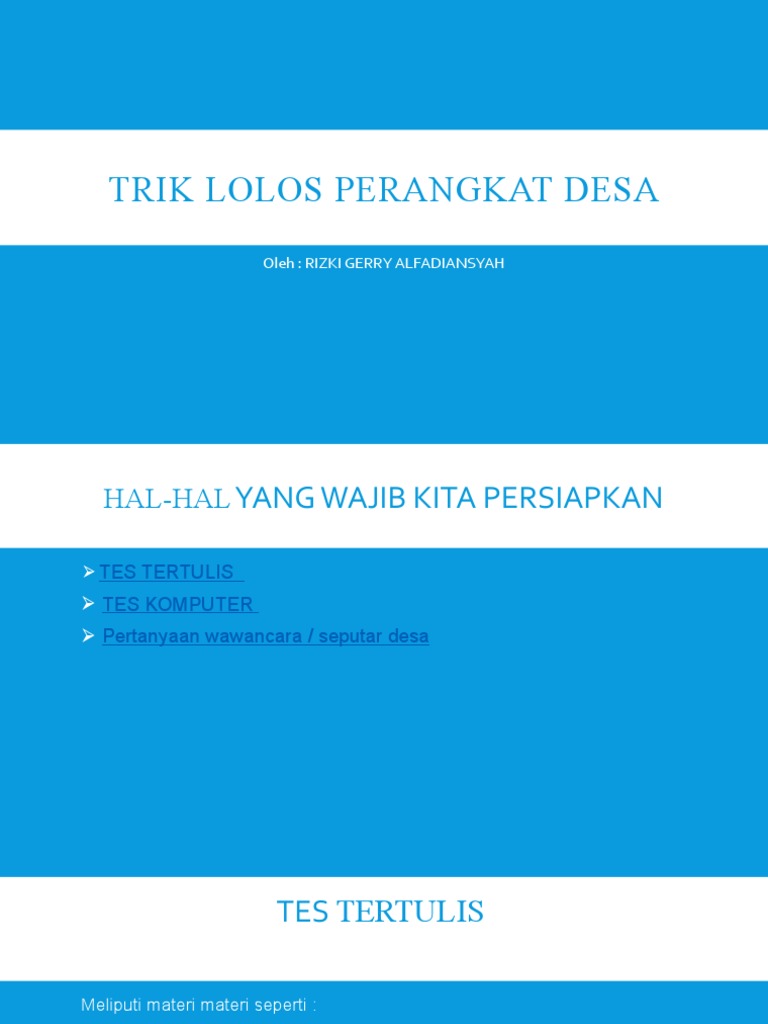 Tes PPT Perangkat Desa | PDF