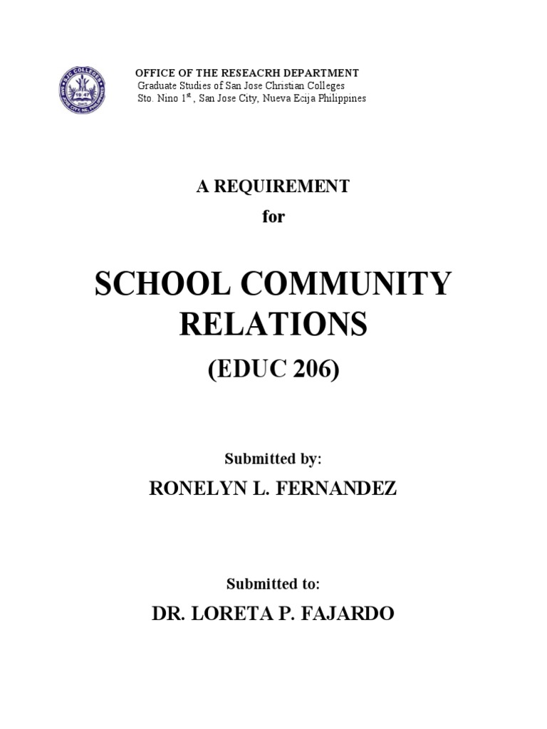EDUC 206-RONELYN L. FERNANDEZ | PDF | Education Reform