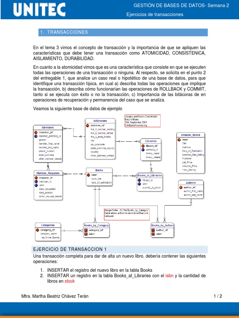 Ejemplos de Transacciones en Bases de Datos | PDF | Bases de datos ...