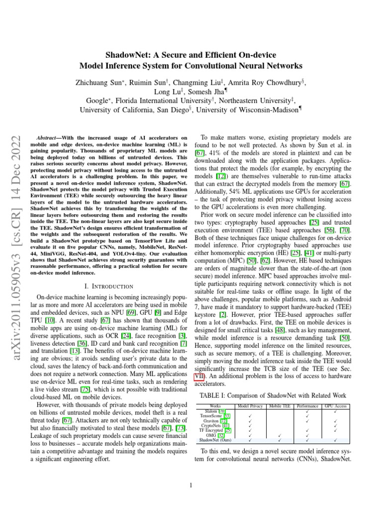 ShadowNet: Secure On-Device Inference | PDF | Applied Mathematics ...