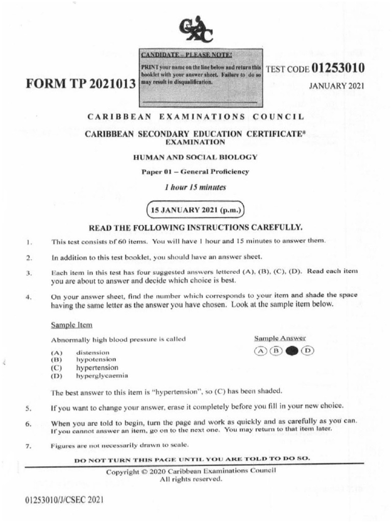 HSB Jan 2021 P1 Solutions | PDF