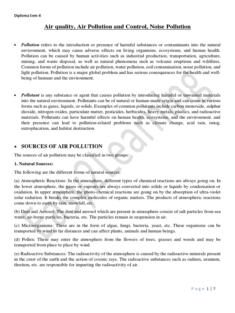 Air Quality, Air Pollution and Control, Noise Pollution - 18944595 ...
