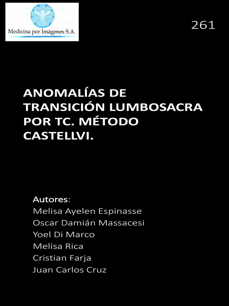 Anomalías de Transición Lumbosacra Por Tc. Método Castellvi | PDF ...