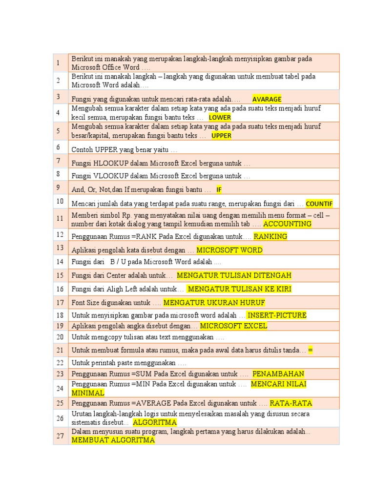 Kisi Kisi Simdig BSK Pagi | PDF