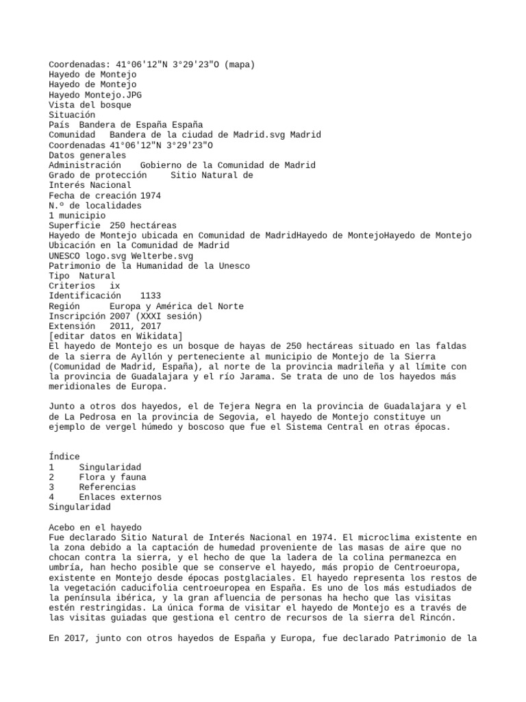 Hayedo de Montejo | PDF | Wikipedia