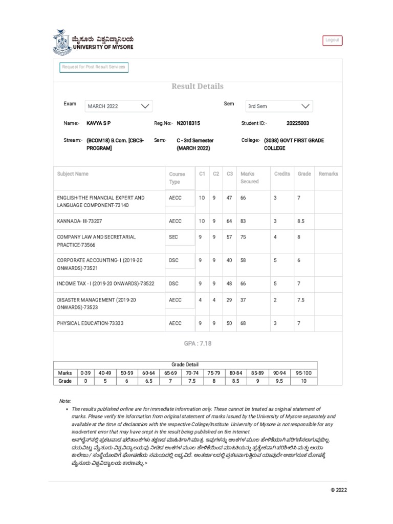 Assessment Sheet UOM-Results | PDF