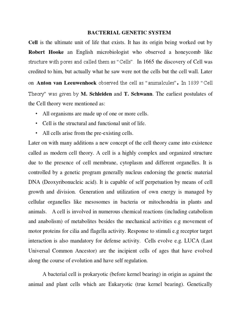 Bacterial Genetic System(1) | PDF | Transformation (Genetics) | Cell ...
