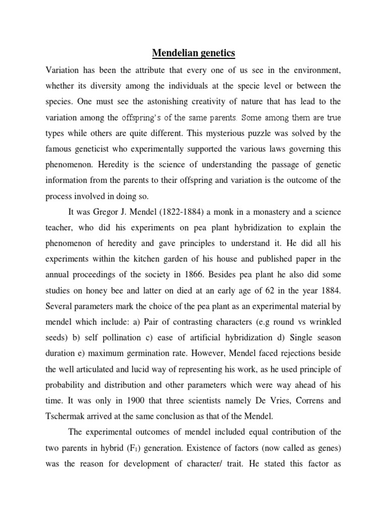 Mendelian Genetics Pdf Pdf Dominance Genetics Genetics