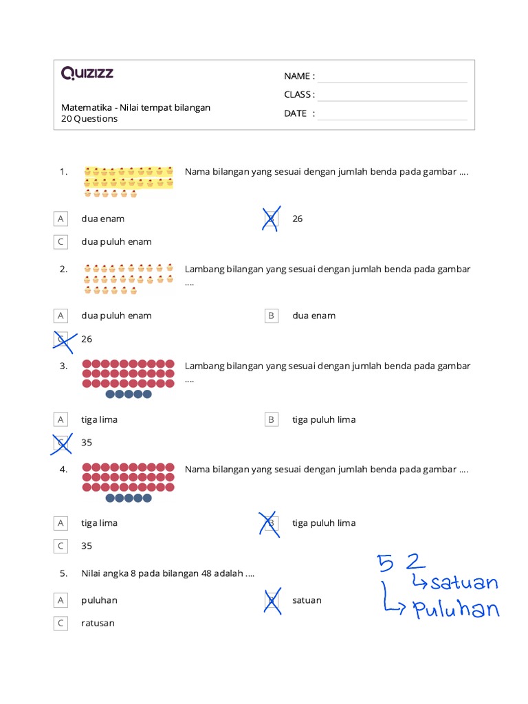 Nilai Tempat Bilangan untuk Kelas 2 | PDF