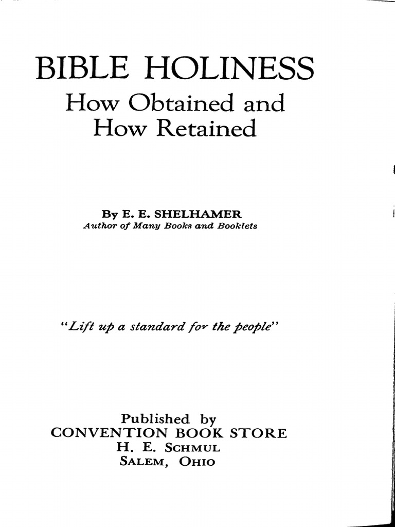 Bible Holiness Shelhamer | PDF