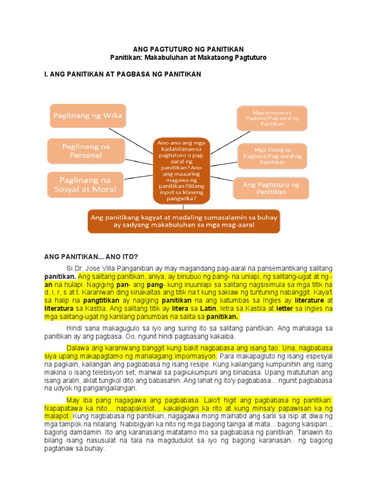 Ang Pagtuturo NG Panitikan | PDF