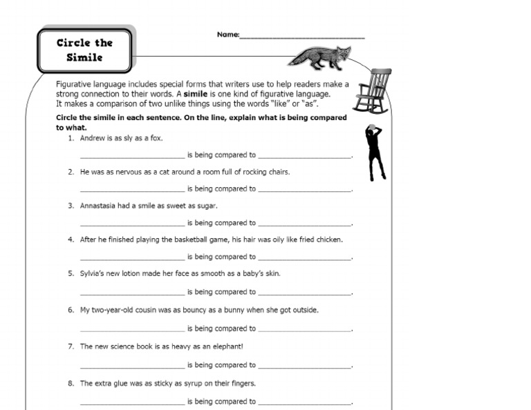 Worksheet - Circle The Simile | PDF