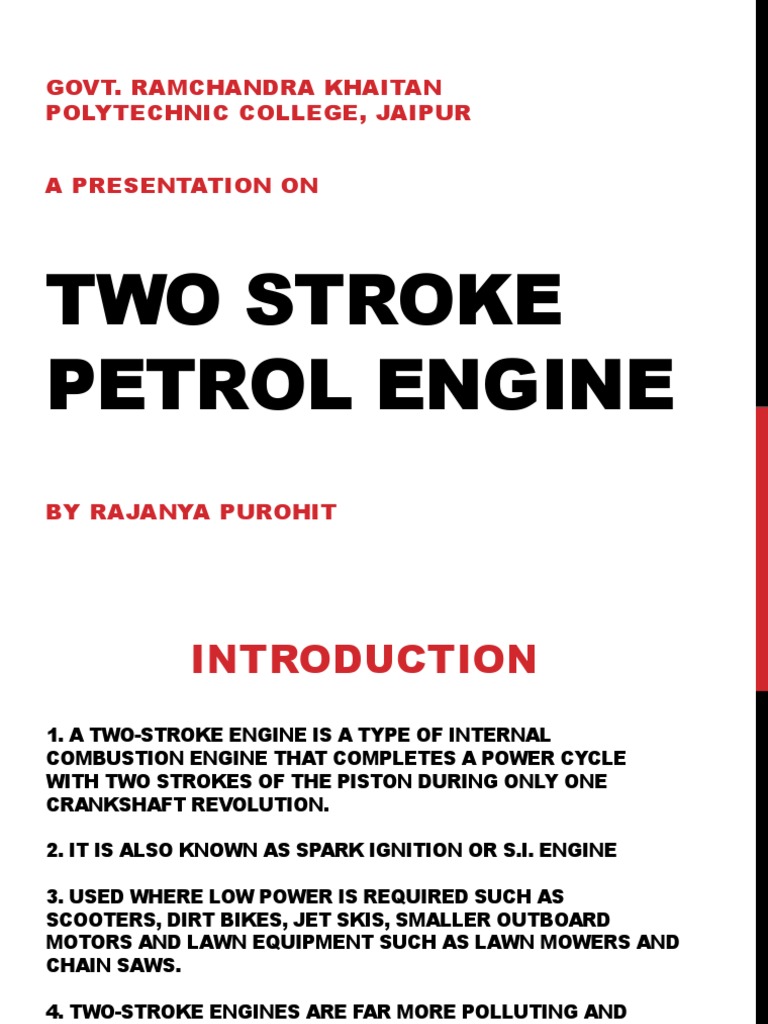 Overview of Two-Stroke Petrol Engines | PDF | Internal Combustion ...