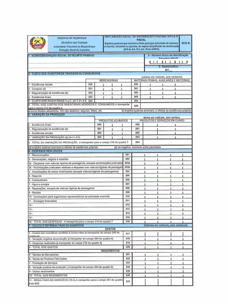 M20 B - Declaracao Anual de Informacao Contabilistica e Fiscal | PDF
