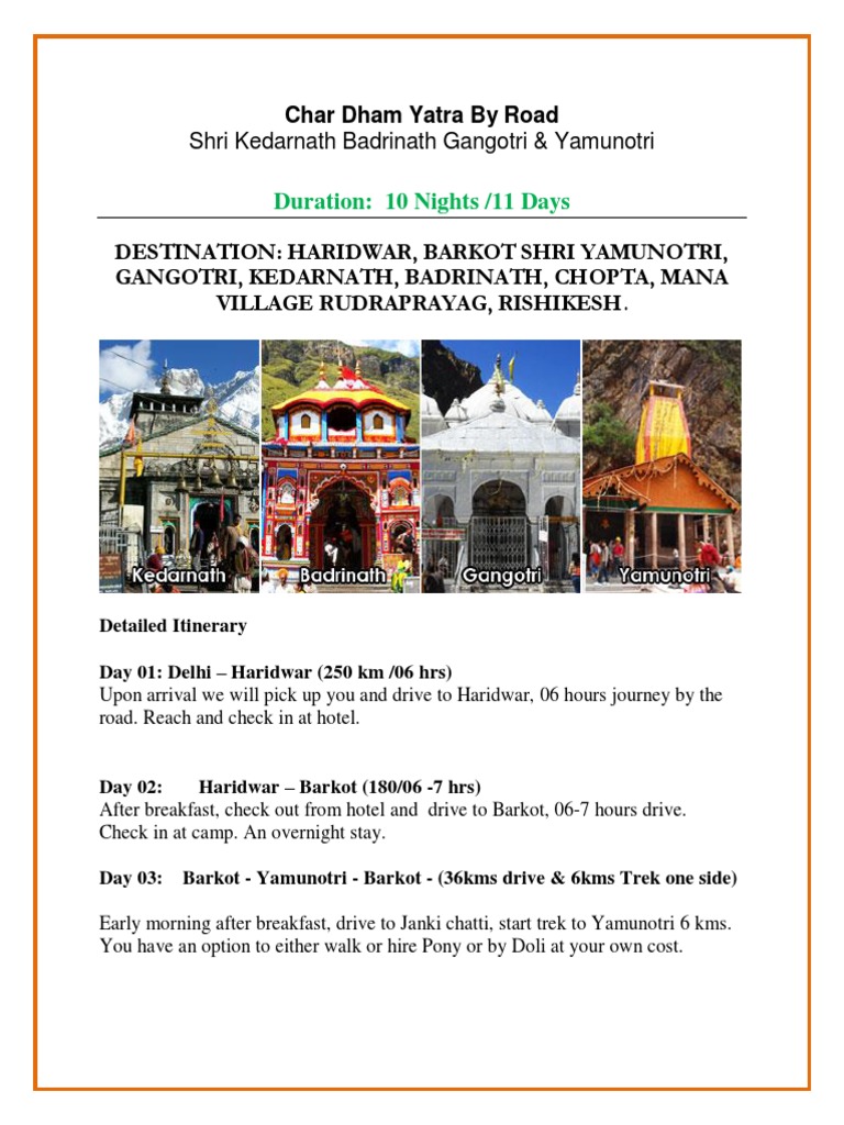 Char Dham Yatra by Road | PDF