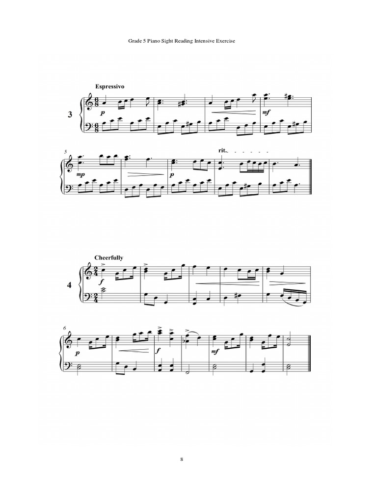 Grade 5 Sight Reading Intensive Exercise | PDF Grade 5 Sight Reading Intensive Exercise | PDF