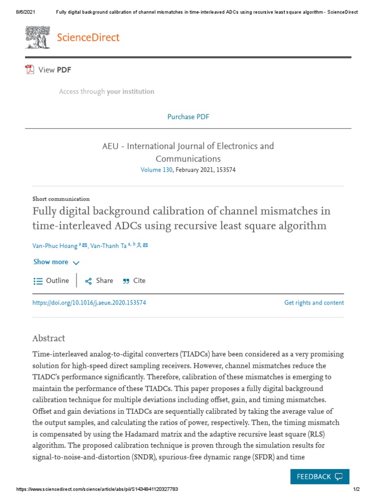 Fully Digital Background Calibration of Channel Mismatches in Time ... Fully Digital Background Calibration of Channel Mismatches in Time ...