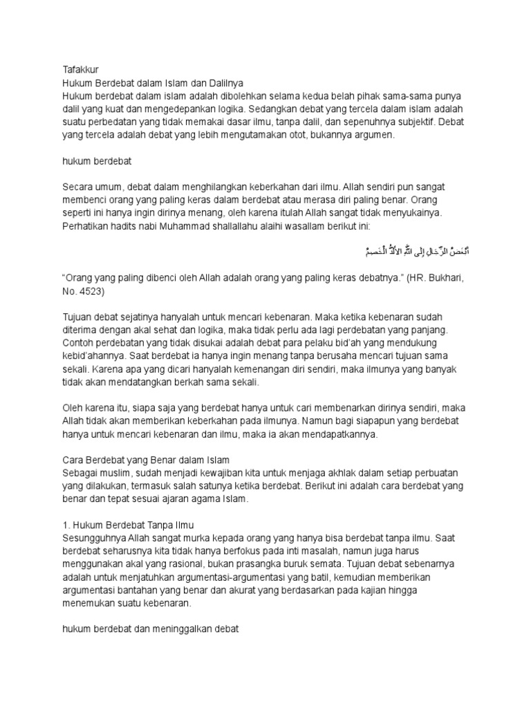 Etika Debat dalam Islam | PDF