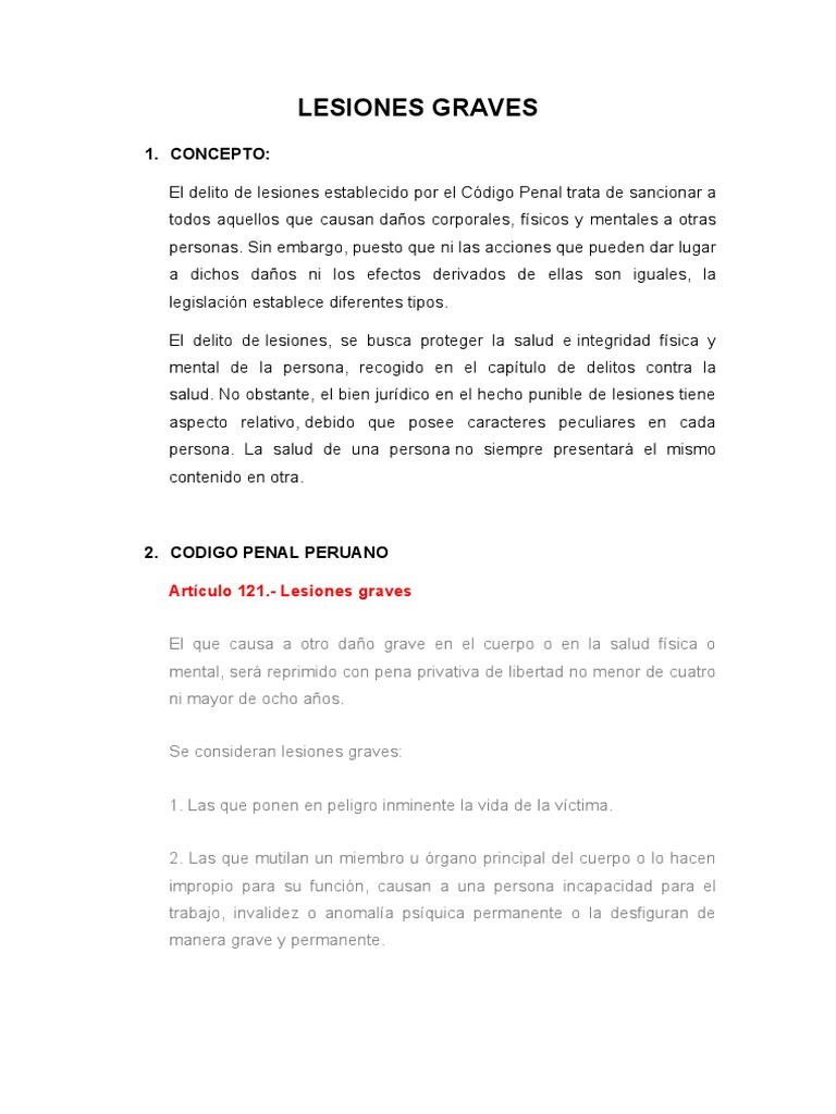 Lesiones Graves | PDF