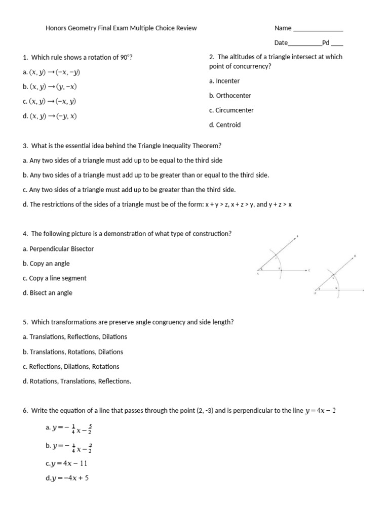 Geometry Final | PDF | Teaching Methods & Materials