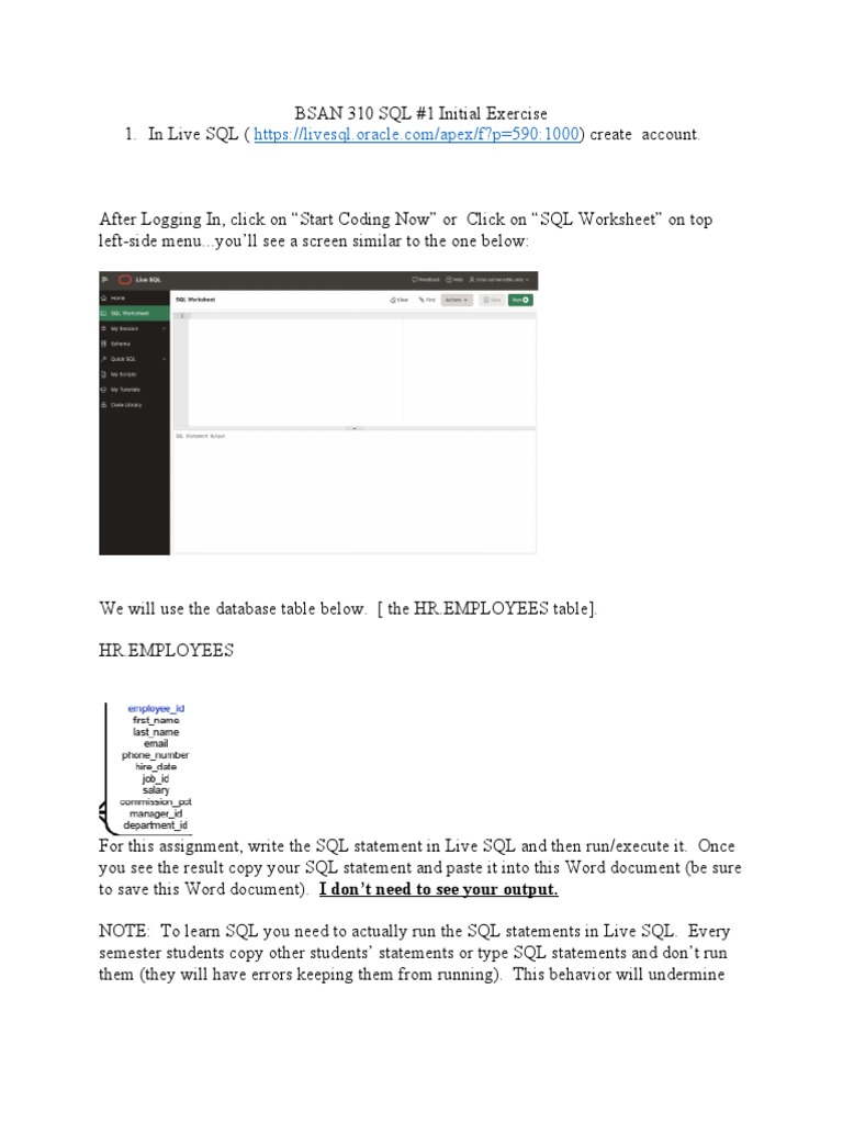 SQL Assignment #1. | PDF | Table (Database) | Sql