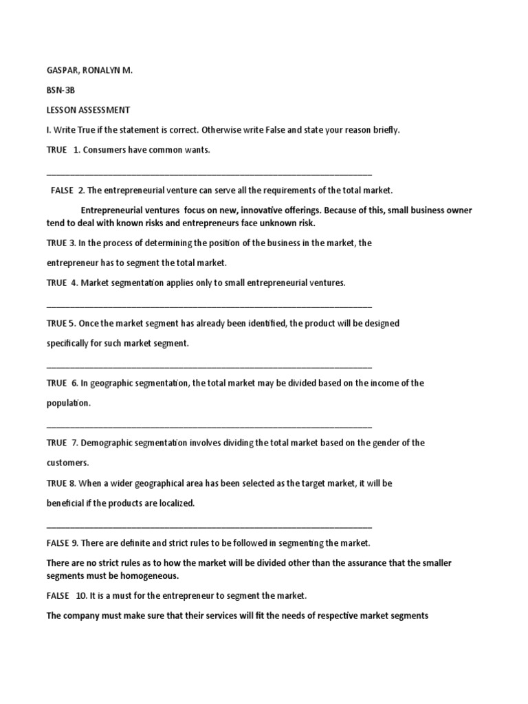 Entrep Midterm Act.2 | Download Free PDF | Market Segmentation | Marketing