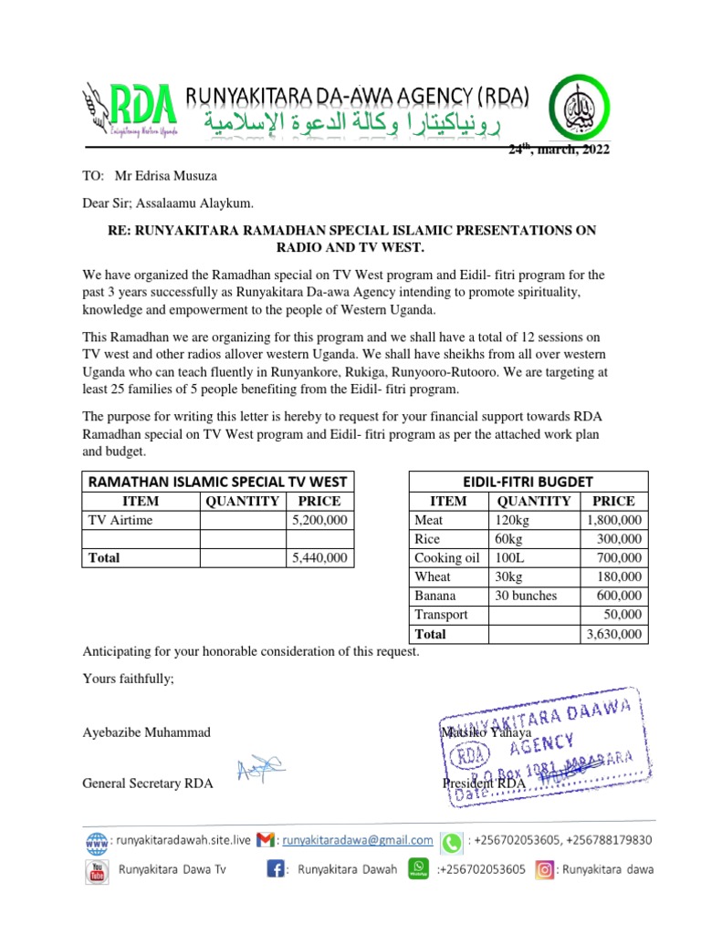 Support for Ramadhan Programs | PDF