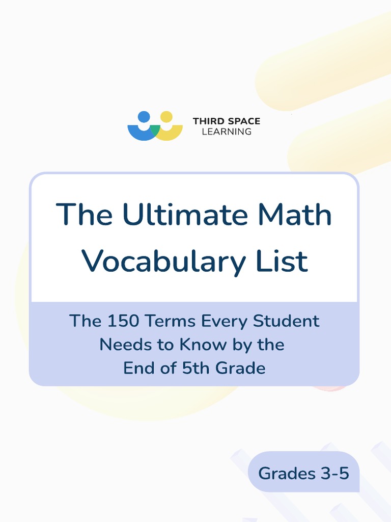 The Ultimate Math Vocabulary List Grades 3 - 5 | PDF | Area | Shape