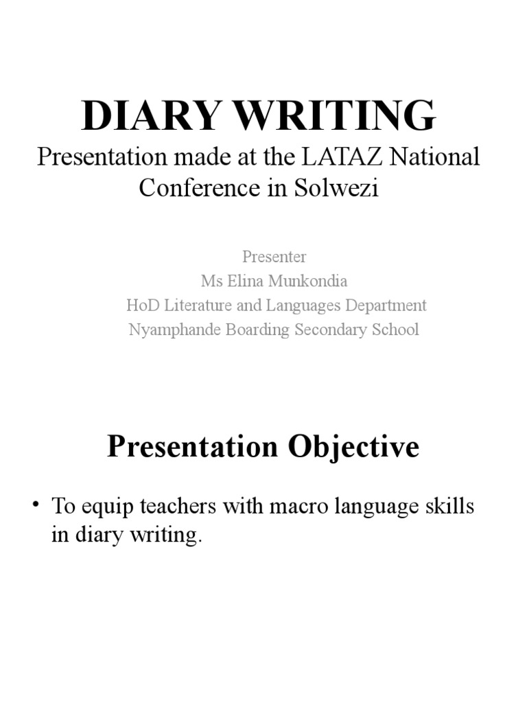 Elina's Diary Writing Presentation LATAZ | PDF | Diary | Learning