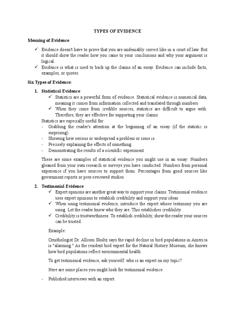 Types of Evidence (2) S | Download Free PDF | Evidence | Hypothesis