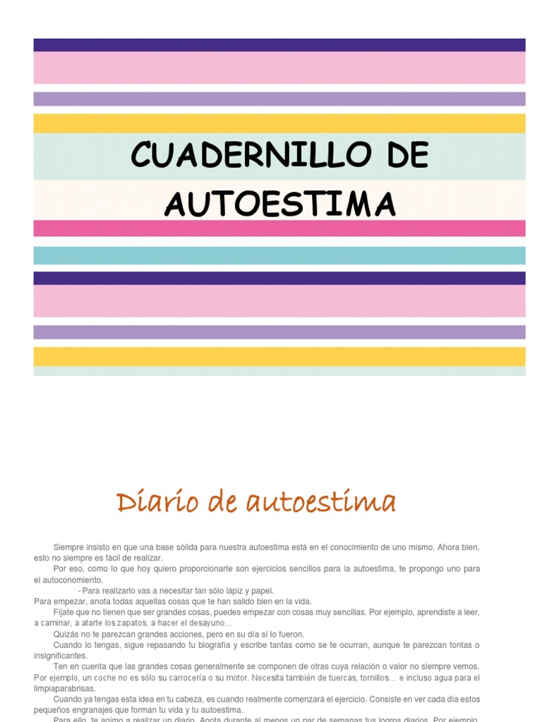Cuadernillo de Autoestima | PDF | Autoestima