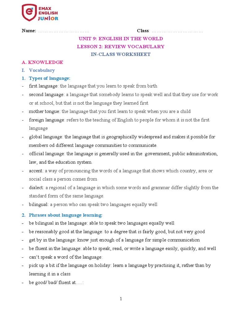 G9.U9.L2. Review Vocabulary | PDF